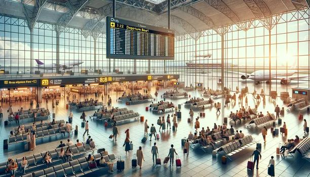 Airport Terminal Scene - Tangra AI Image Generator