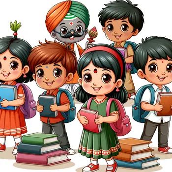 Animated Indian School Drawings - Tangra AI Image Generator