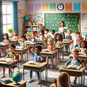 Classroom 3D Child Scene - Tangra AI Image Generator