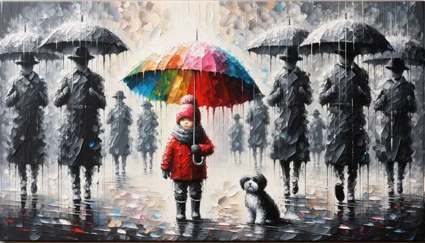 Colorful Rain Umbrella - Tangra AI Image Generator