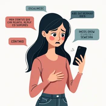 Confused Woman Reading Messages - Tangra AI Image Generator