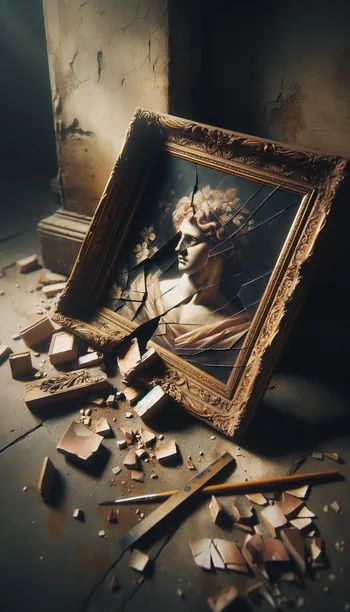 Fallen Broken Face Painting - Tangra AI Image Generator