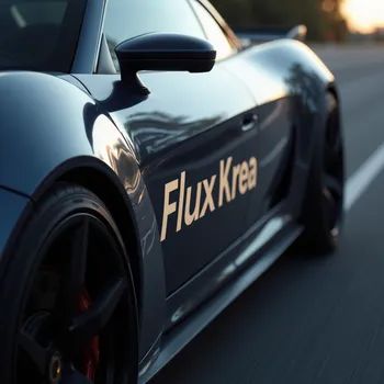 Flux Krea Sports Car Text - Tangra AI Image Generator