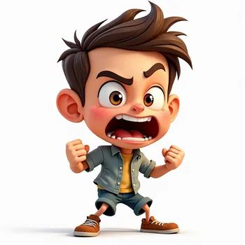 Furious Animated Boy - Tangra AI Image Generator