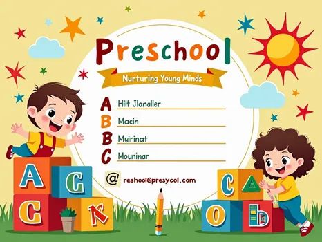Preschool Visiting Card - Tangra AI Image Generator