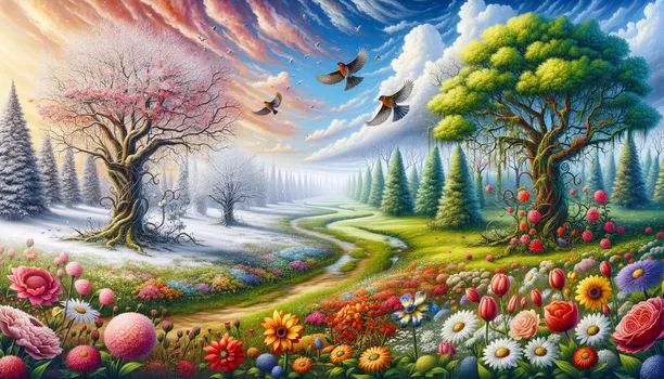 Winter-to-Spring Transition - Tangra AI Image Generator